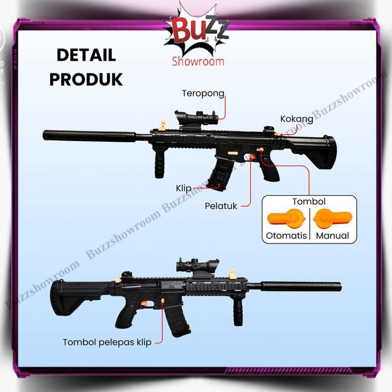 Jual Mainan Anak Tembakan M416 Pubg Watergel Gun Hk416 Water Gel Di ...