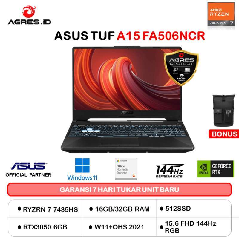 Jual Asus Tuf A15 Fa506ncr Ryzen 7 7435hs Rtx3050 4gb/ 32gb 512gb W11 ...