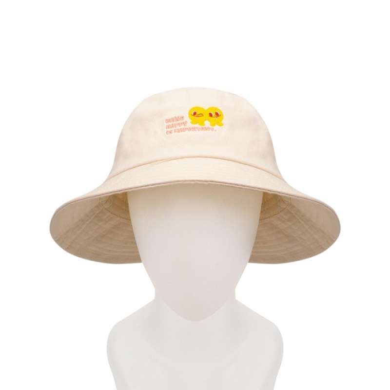 Jual Kkv Qd Nomo White Bucket Hat Topi Bucket Putih Bordir Kartun Di ...
