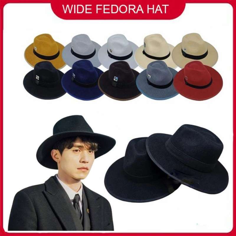 Jual Topi Fedora Hat Panama Fedora Topi Pantai Pria Lebar - Abu Muda Di ...
