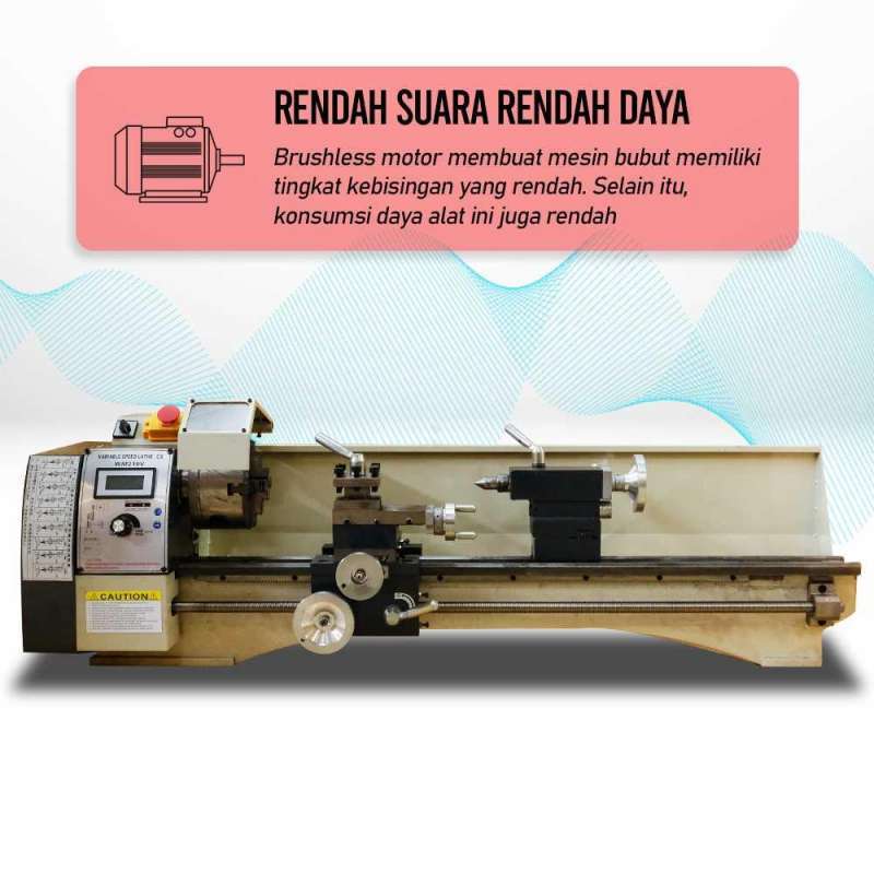 Promo Vevor Mesin Bubut Mini Metal Lathe Bench Brushless 900w 750mm ...