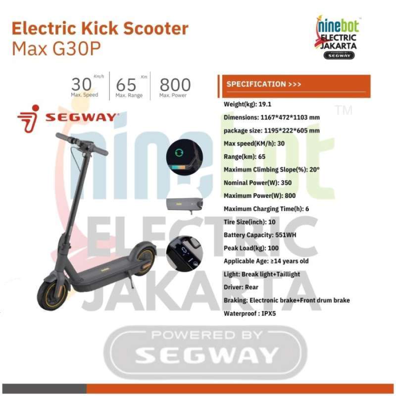 Jual Segway Ninebot Max G30p Electric Kick Scooter Di Seller Velvet Store - Cengkareng Timur ...