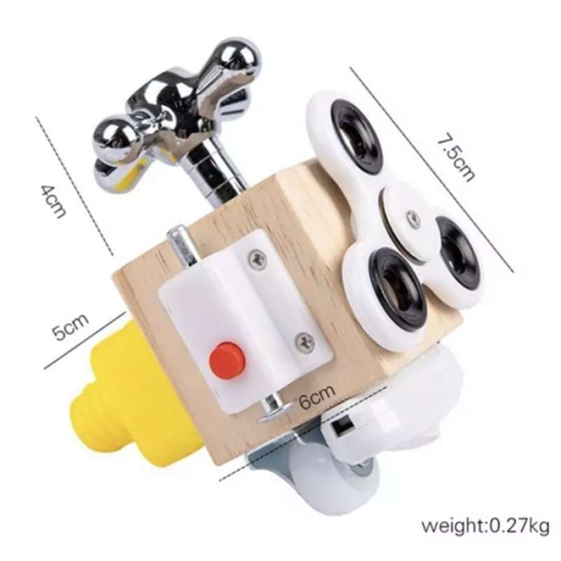 Jual Wooden Smart Busy Cube - 7 In 1 Activity Box Mainan Motorik Kotak ...