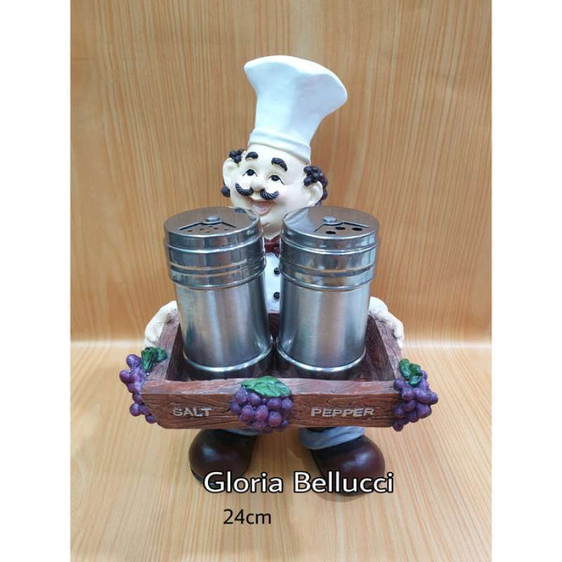 Promo Patung Pajangan Koki Salt Pepper Tempat Merica Lada Garam Chef ...