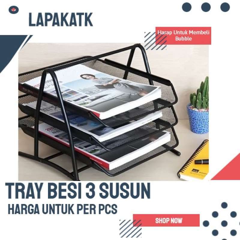 Jual Rak Kertas Besi 3 Susun / Document Tray 3 Tier Di Seller Velvet ...