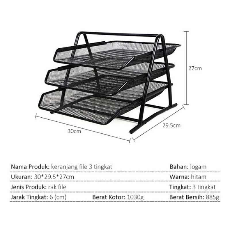 Jual Rak Kertas Besi 3 Susun / Document Tray 3 Tier Di Seller Velvet ...