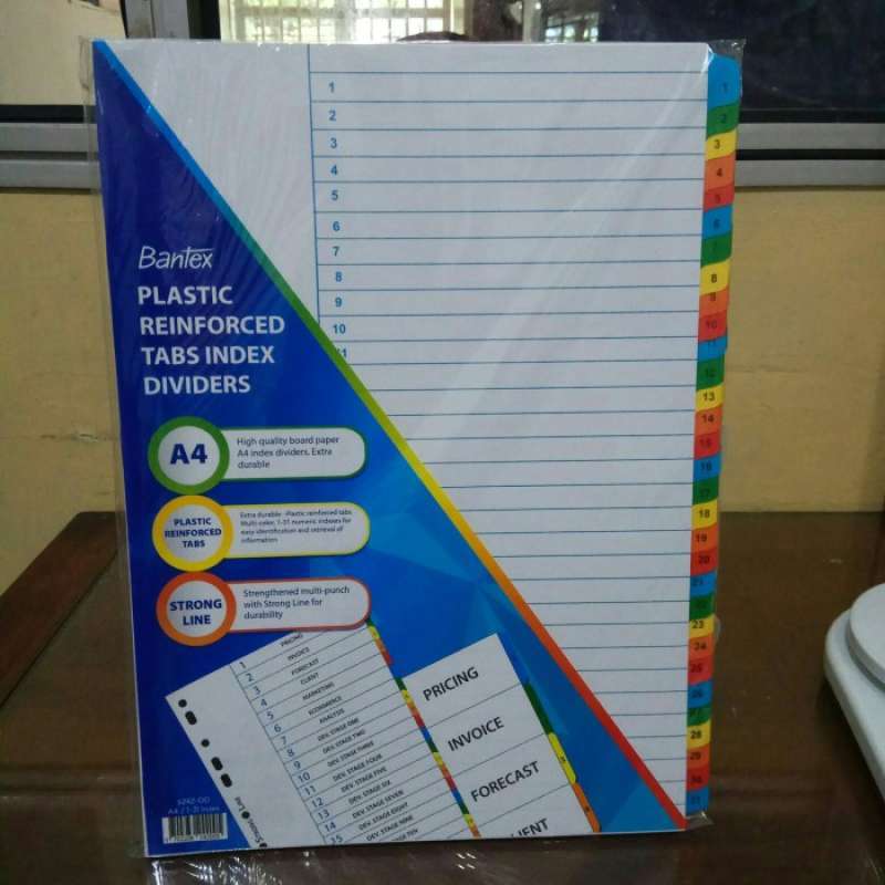 Jual Divider Bantex 6242-00 Ukuran A4 Angka 1-31 Index Di Seller Velvet ...