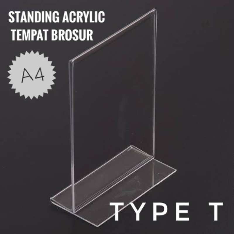 Jual Standing Acrylic / Tent Holder / Tempat Brosur Type T Ukuran A4 ...