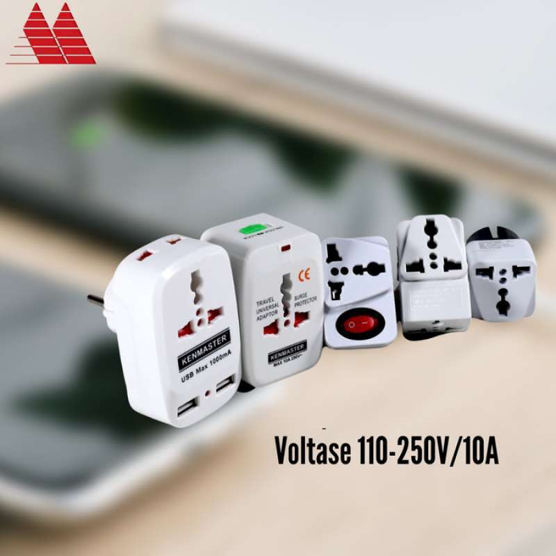 Promo Stop Kontak Kepala Steker Kaki 3 Inlet Travel Plug Adaptor Usb A ...