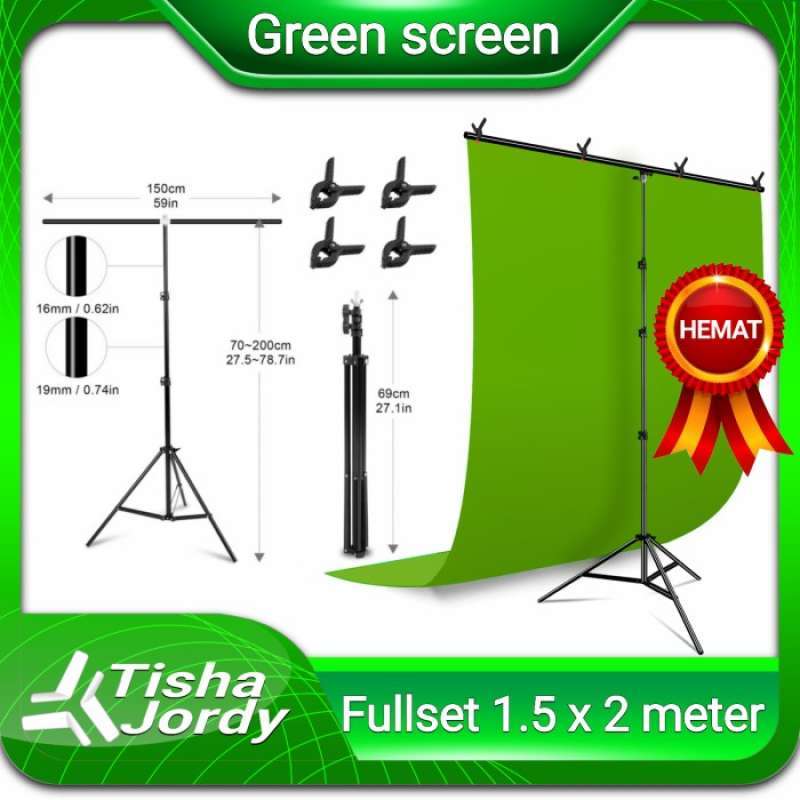 Jual Paket Green Screen Chroma Key Greenscreen Background Studio ...