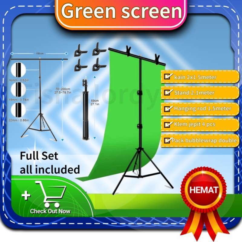Jual Paket Green Screen Chroma Key Greenscreen Background Studio ...