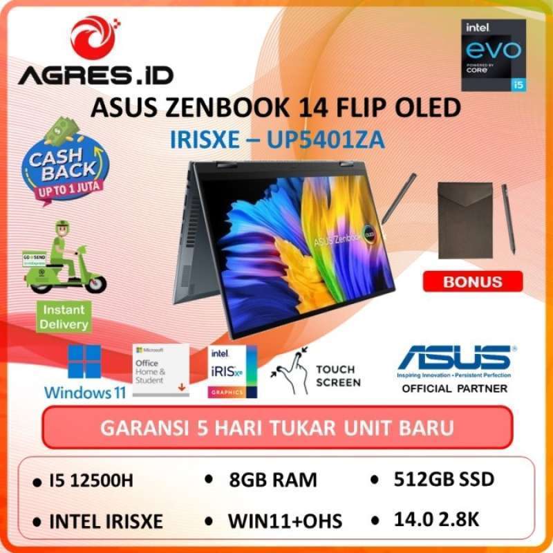 Jual Asus Zenbook Flip 14 Oled Up5401za 2in1 I5 12500h 8gb 512ssd Irisxe 14 Di Seller Agres Id ...