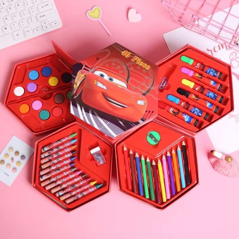 Jual Crayon Set Karakter 46pcs Color Crayons Alat Melukis Dan Mewarnai ...