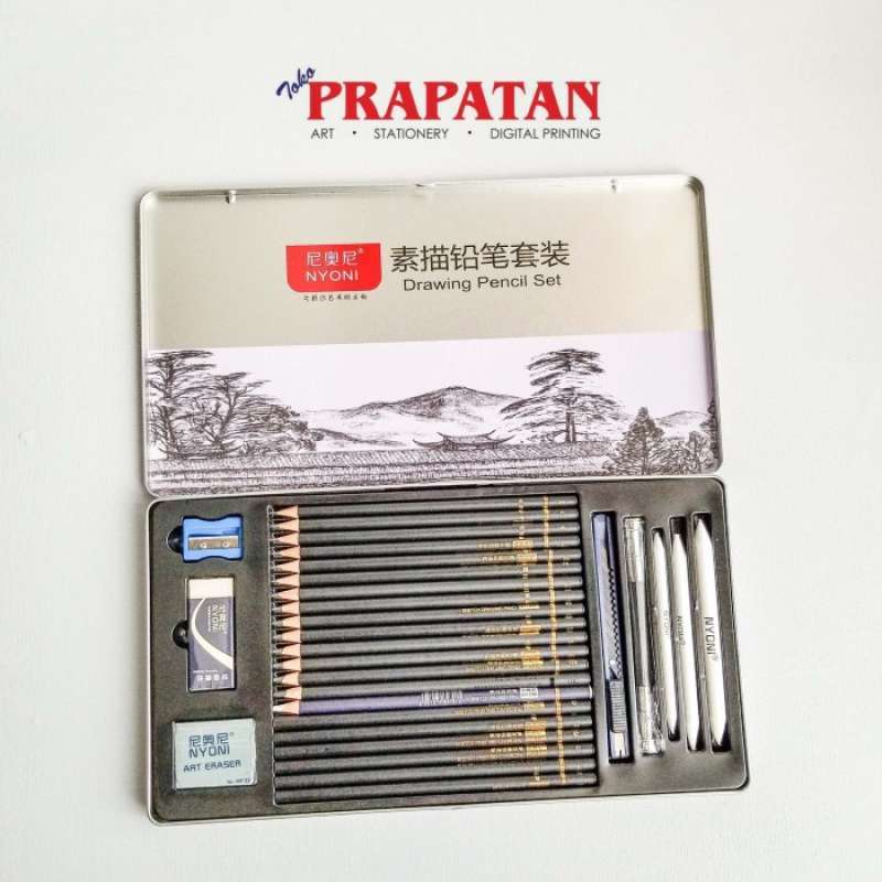Jual Nyoni Drawing Pencil Set N8136 Tin Case Di Seller Tombstone ...
