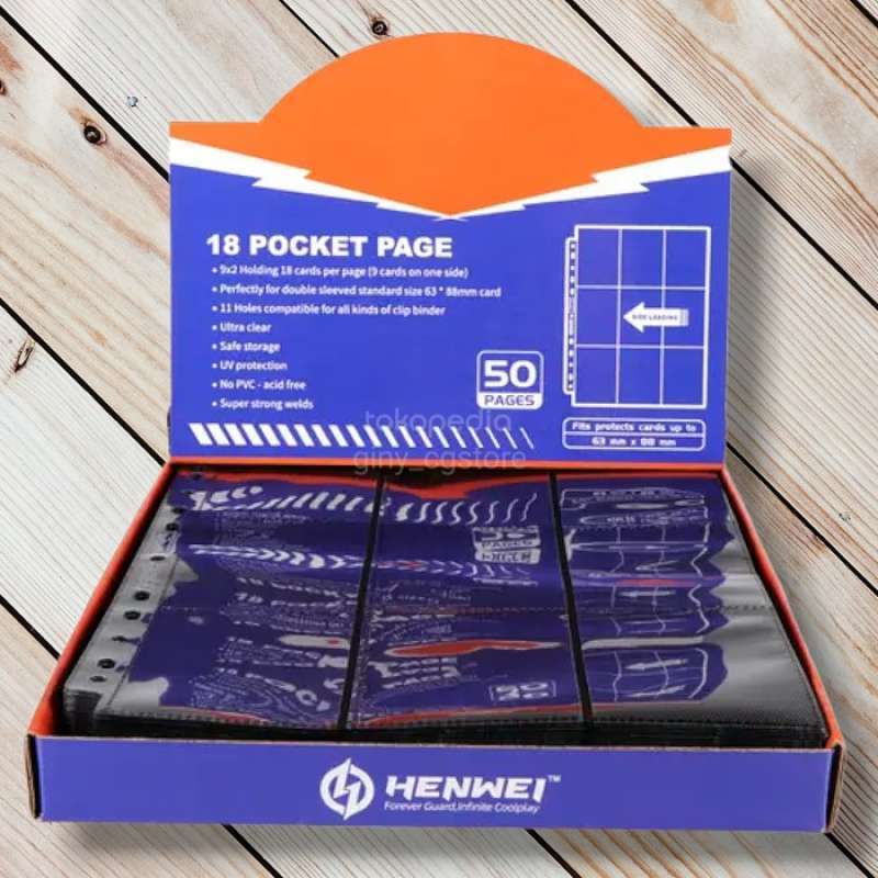 Jual 50 Lembar Halaman Card Page Binder Album Kartu Tcg 9 Pocket ...