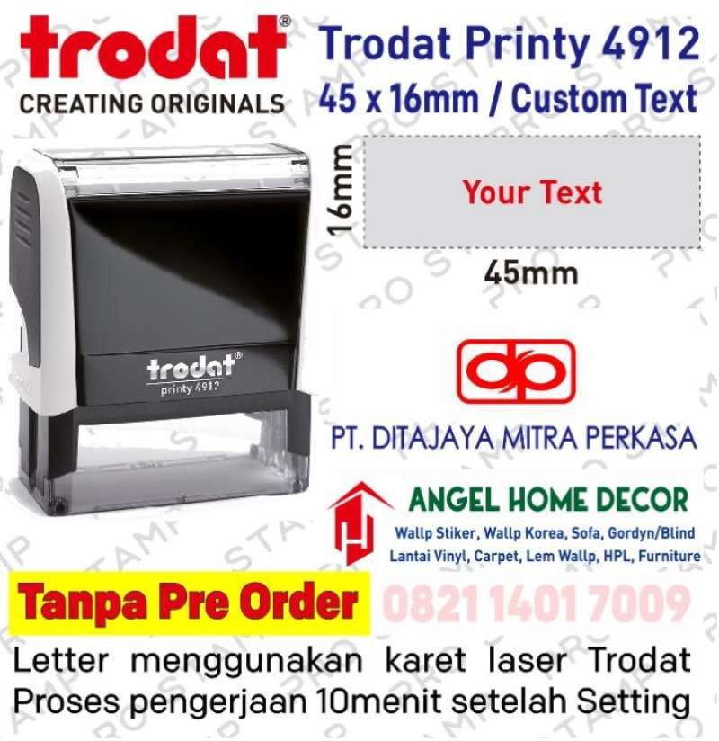 Jual Stempel Otomatis Trodat Printy 4912 / Custom Design - Karet Laser Di Seller Tombstone ...