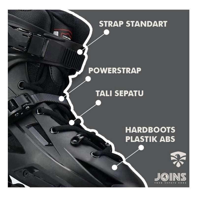 Jual Sepatu Roda Inline Skate Pemula Flying Eagle F3+ Origami Black ...