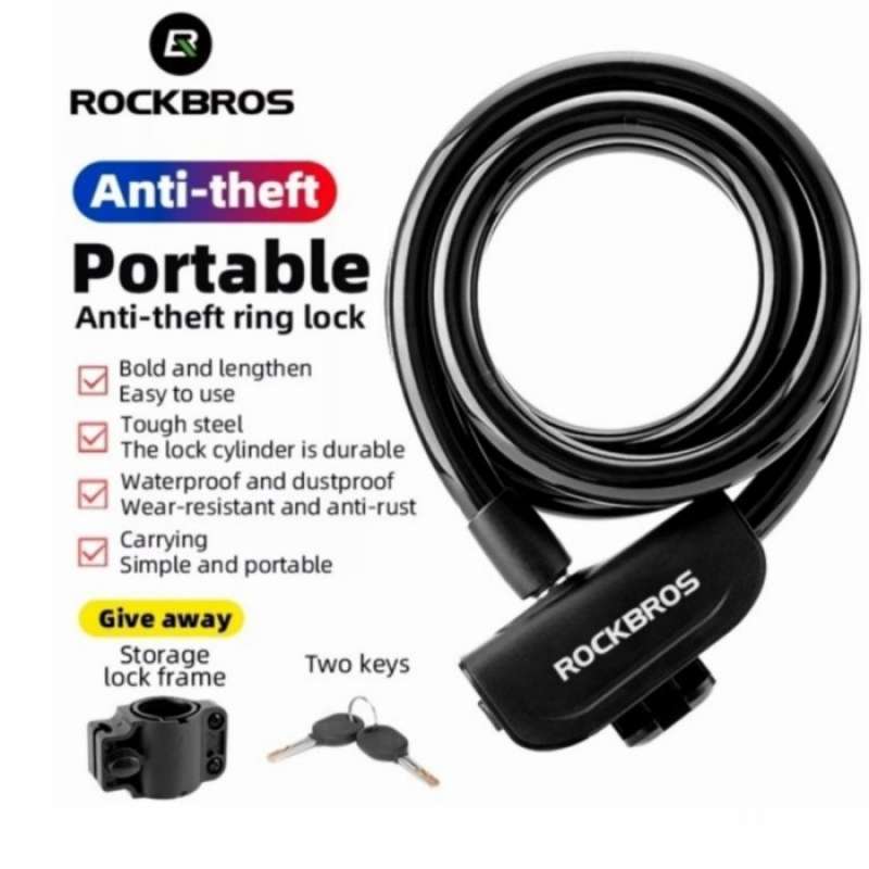 Jual Rockbros Rks515 Kunci Gembok Sepeda Bicycle Lock Ring With Bracket ...