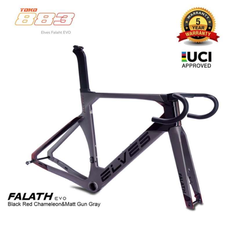 Jual Frame Elves Falath Evo Disc Brake Black Red Chameleon & Matt Gun ...