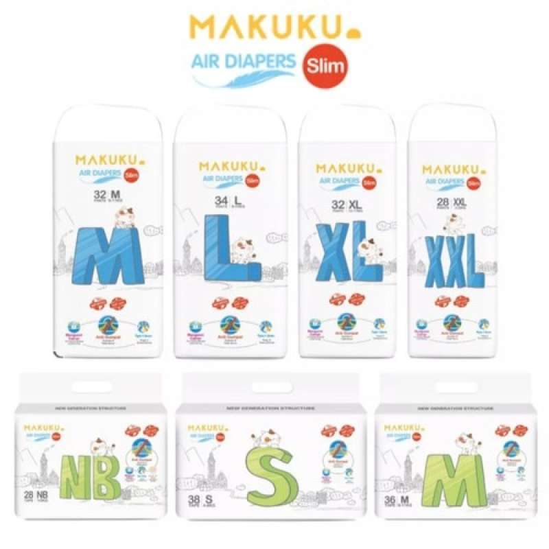 Jual Makuku Air Sap Diapers Pants Slim M32 L34 Xl32 Xxl28 - S38 Di ...