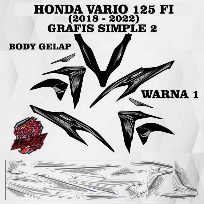 Promo Stiker Striping Vario 125 Led 2018-2022 Simple 2- Stiker Decal ...