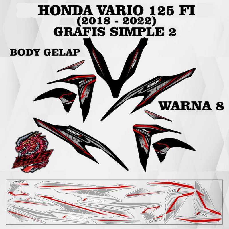 Promo Stiker Striping Vario 125 Led 2018-2022 Simple 2- Stiker Decal ...
