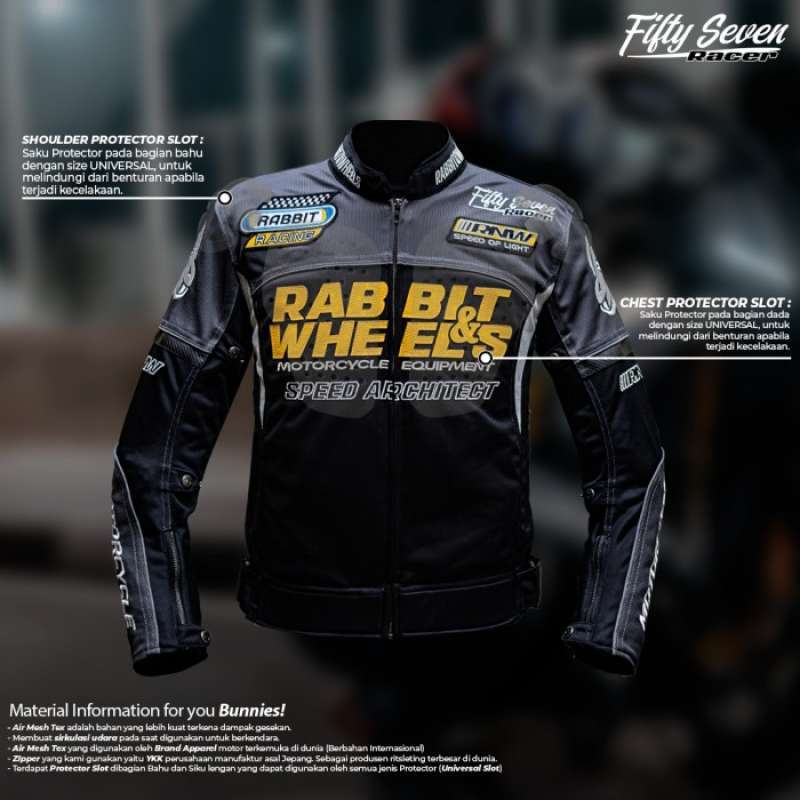 Jual Jaket Legendary Motorsport Rabbit And Wheels Carbon 2024 - M Di ...