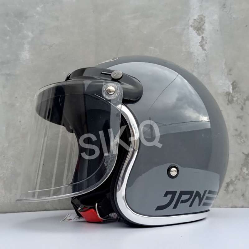 Jual Helm Bogo Retro Jpn List Chrome Modern Grey Metalik - Abudop+kc ...
