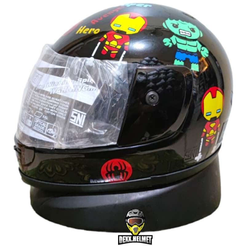 Jual Helm Full Face Anak Usia 3 - 8 Tahun Karakter Lucu Sni - Superhero ...