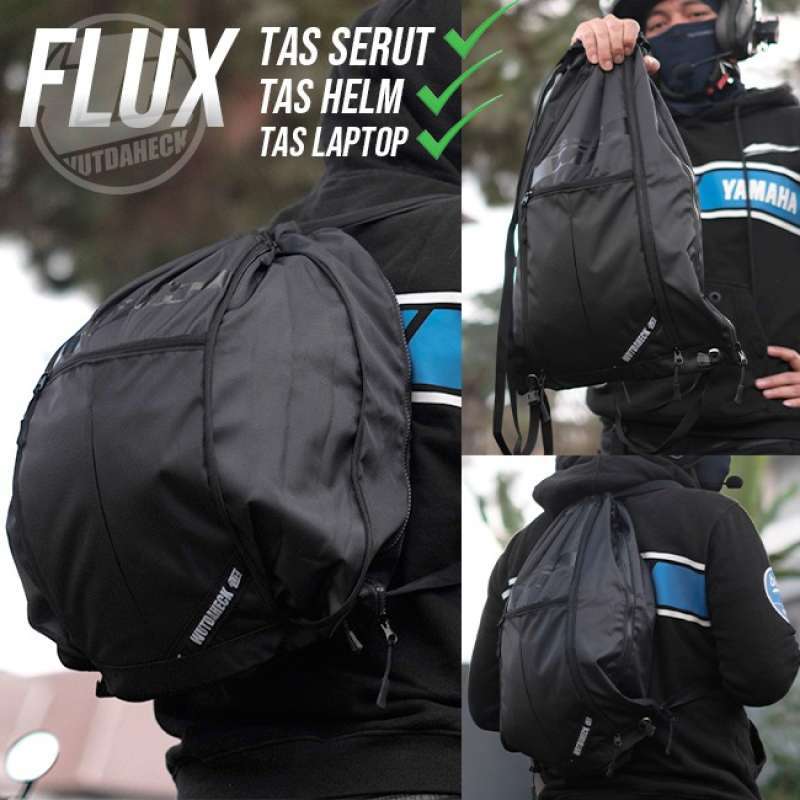 Jual Tas Serut Helm Laptop Flux Expandable Muat Helm & Bola (black ...