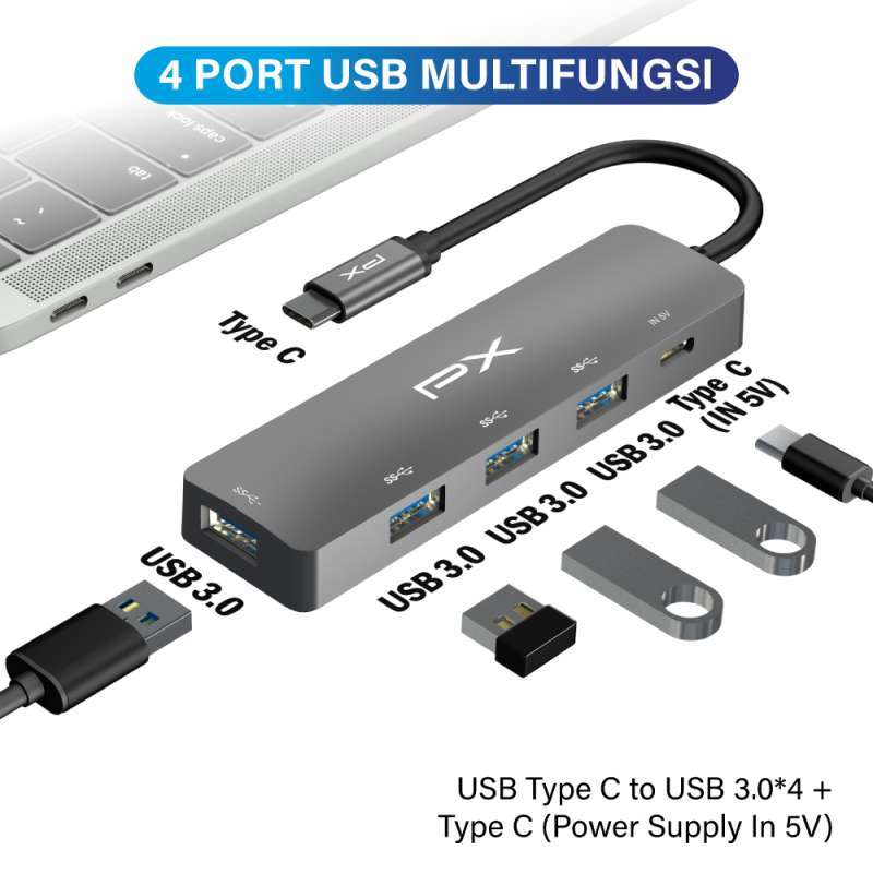 Promo Px Uca50s 5 In 1 Usb Type C Hub Adapter Diskon 63% Di Seller Px Official Store - Sukapura ...