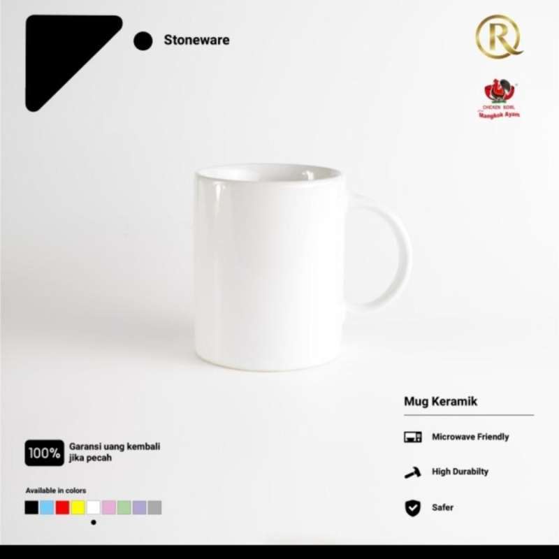 Jual Mug Gelas Beling Keramik Porselen Putih Polos Gagang Air Teh Kopi ...