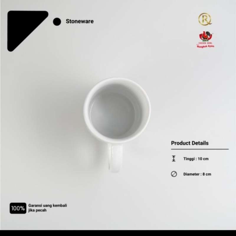 Jual Mug Gelas Beling Keramik Porselen Putih Polos Gagang Air Teh Kopi ...