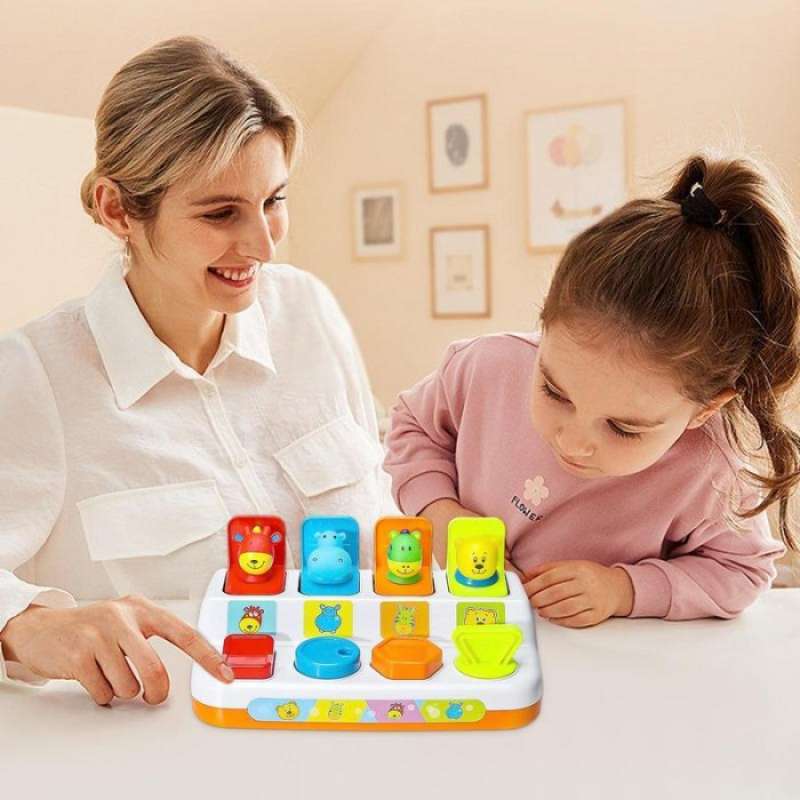 Promo Montessori Cause And Effect Toys Color Sorting Animal Toys ...