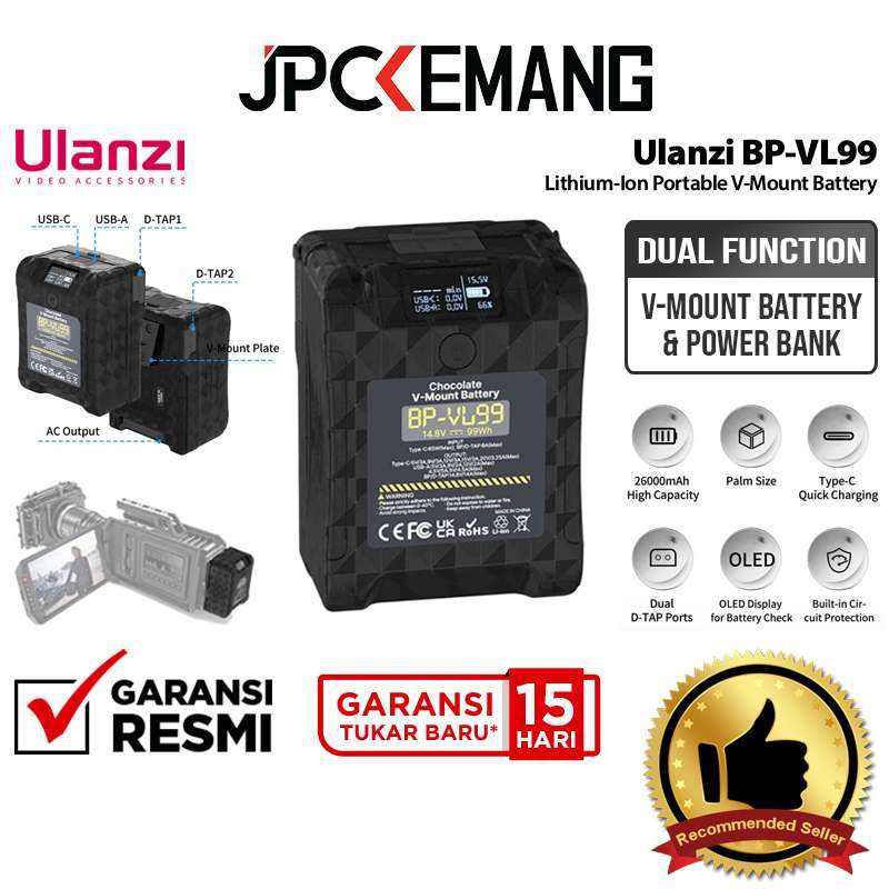 Promo Jpc Kemang Ulanzi Bp-vl99 26000mah Lithium-ion V-mount Battery ...