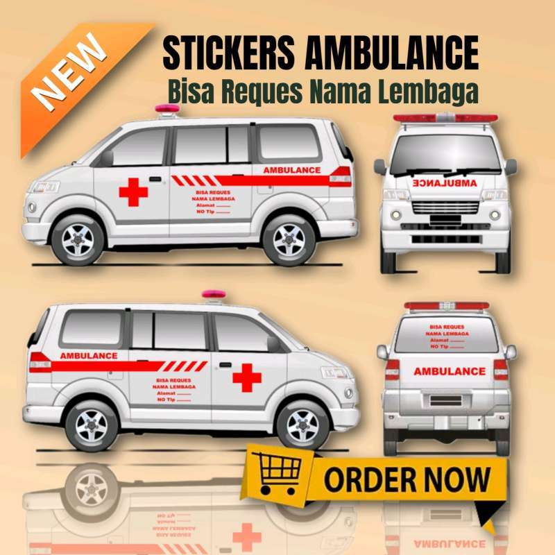 Jual Sticker Mobil Ambulance Apv Custom Nama Intansi Sendiri Di Seller ...