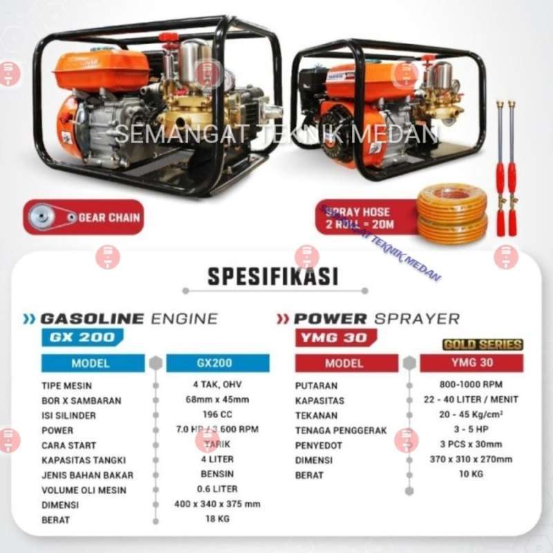 Jual Mesin Doorsmeer Steam Power Sprayer Macforth Gx200 Gx 200 Yamamoto Ymg30 Ymg 30 Set Lengkap ...
