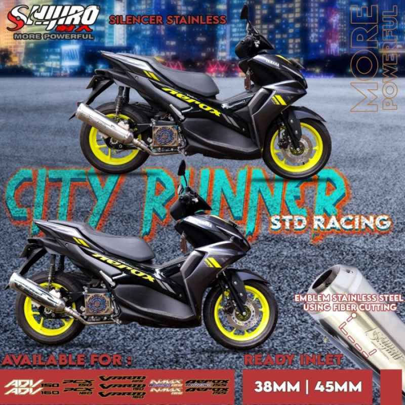 Promo Knalpot Standar Racing Type City Runner Stainless For Aerox N-max - New Vario 160___38mm ...