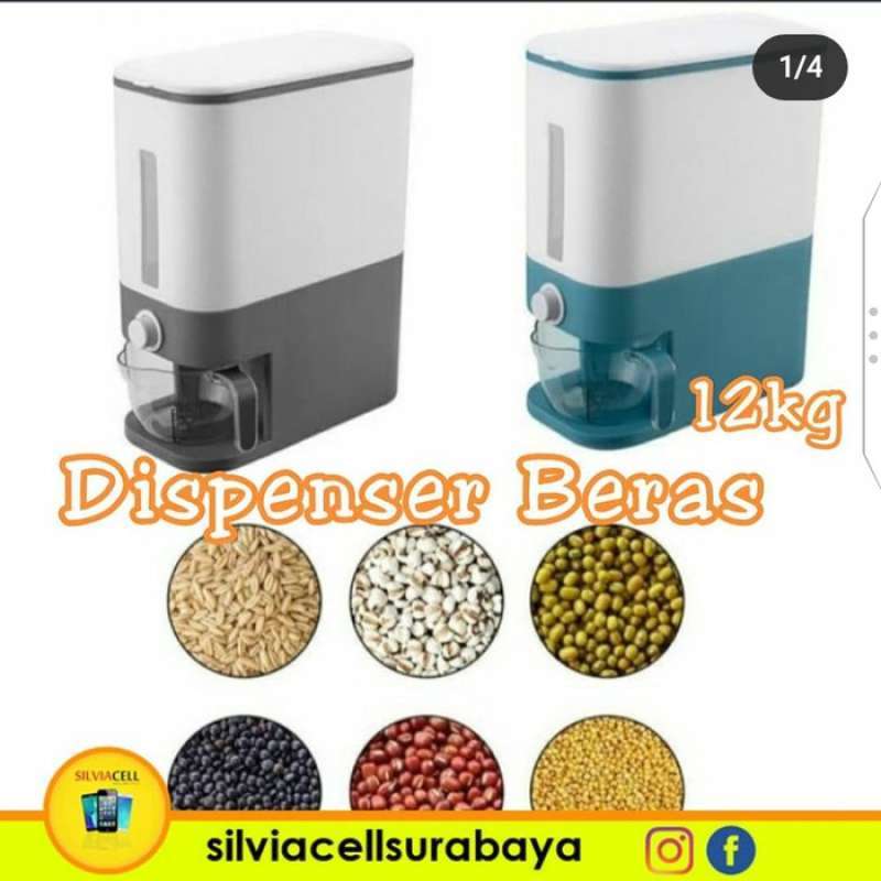 Jual Rice Storage Box Dispenser Beras 10 Kg Tempat Beras 12 Liter Di ...