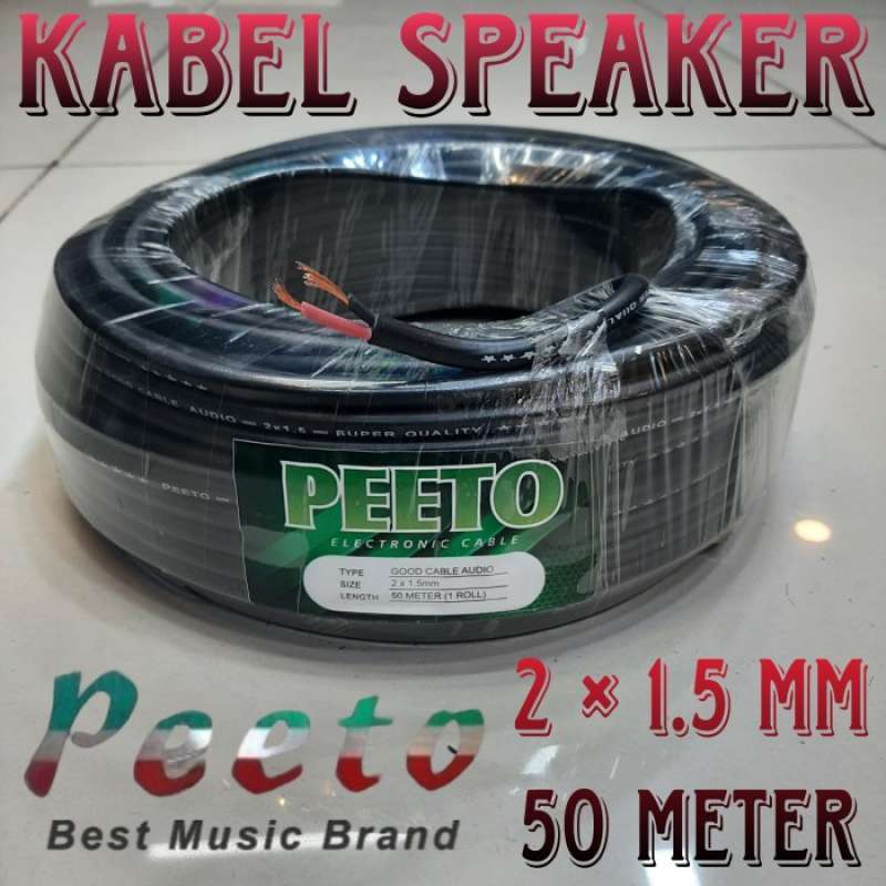 Promo Kabel Audio Peeto Serabut Tebal 2ã—1.5 Mm 50 Meter , Kabel ...