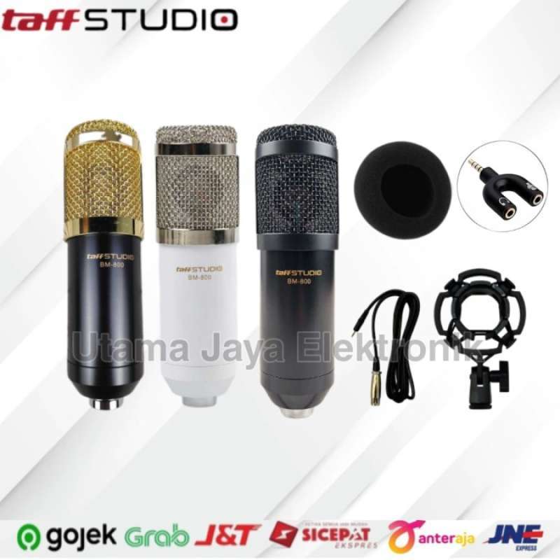 Promo Microphone Condenser Bm800 Free Jack Audio Splitter 3.5mm Mic Bm ...