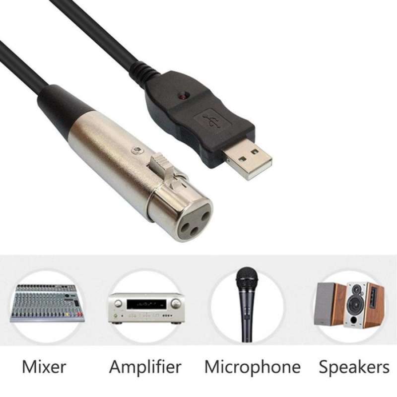 Promo Usb Male Audio Link Cable To 3 Pin Xlr Female Microphone Diskon ...
