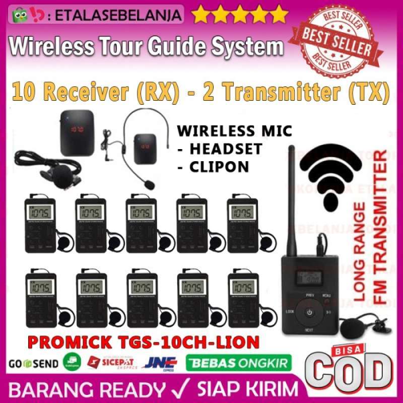 Promo Wireless Tour Guide Interpreter System Audio Haji Umroh 10ch Lion 2 Tx Diskon 23% Di ...