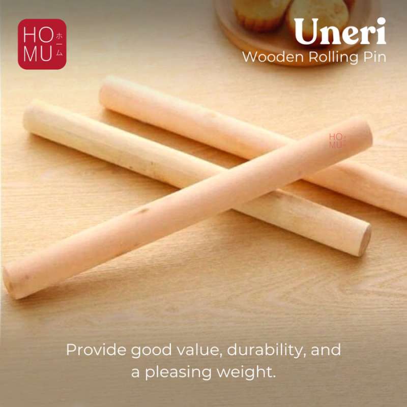 Jual Homu Rolling Roll Pin Kayu Panjang Polos Untuk Dumpling Pastel ...