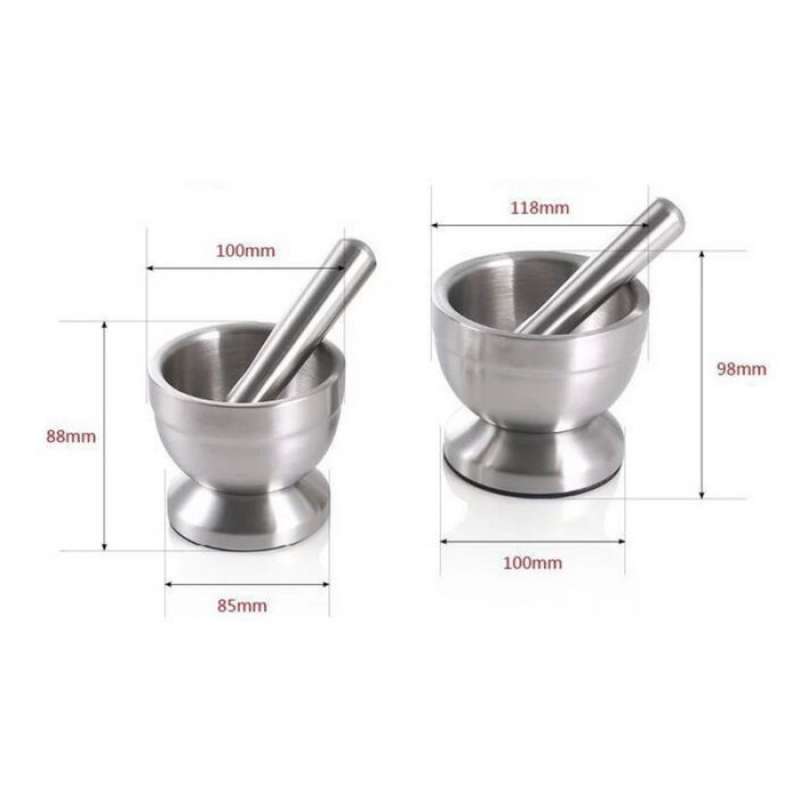Jual Mortar Pestle Tumbukan Bumbu Obat Stainless Cobek Ulekan Lumpang ...