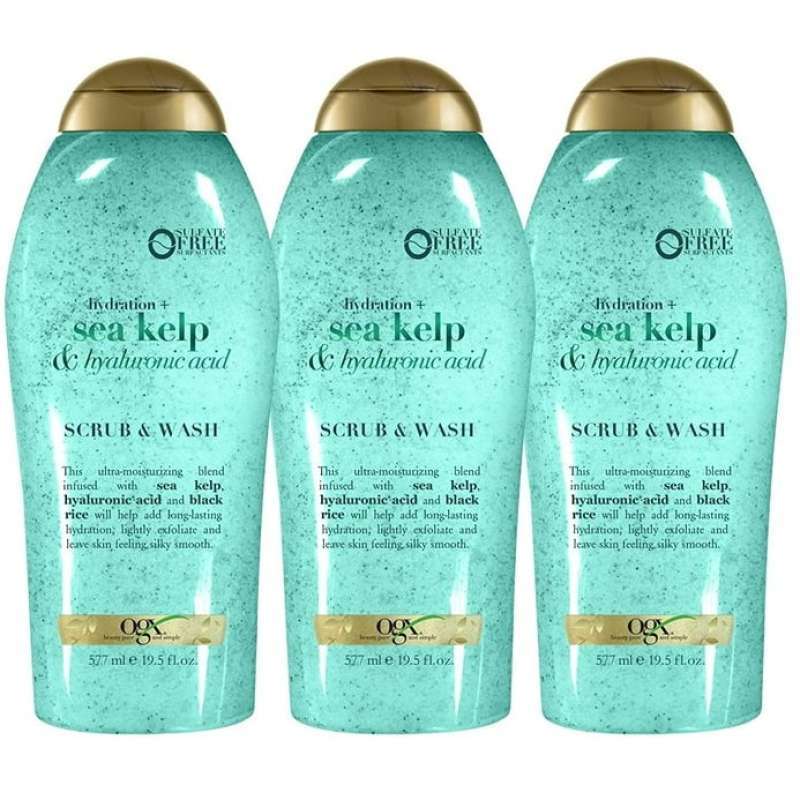 Jual Ogx Sea Kelp & Hyaluronic Acid Body Scrub & Wash 19.5 Fl Oz 577 Ml ...