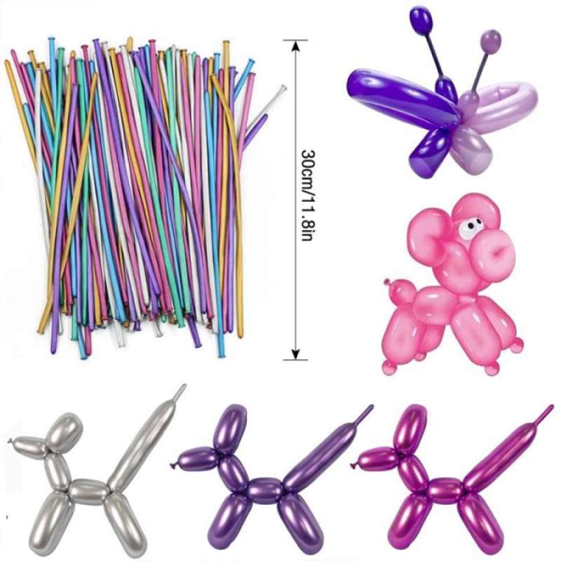 Jual (isi 100 Pc) Balon Twist Chrome / Balon Panjang Metalik / Balon ...