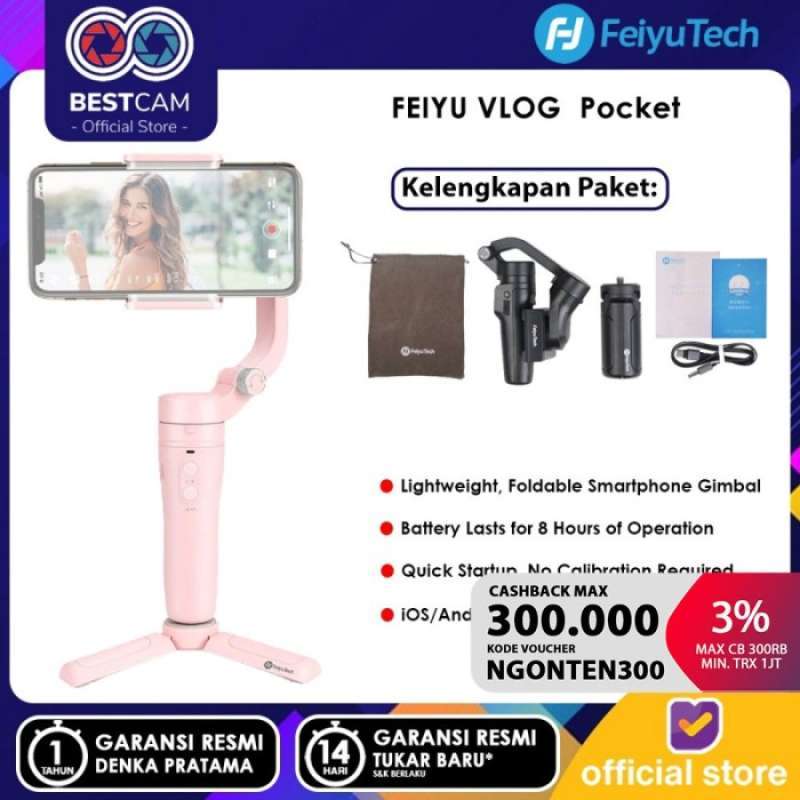 Promo Feiyu Vlog Pocket Handheld Gimbal (black) Resmi - Pink Diskon 23% Di Seller Mettaria Store ...