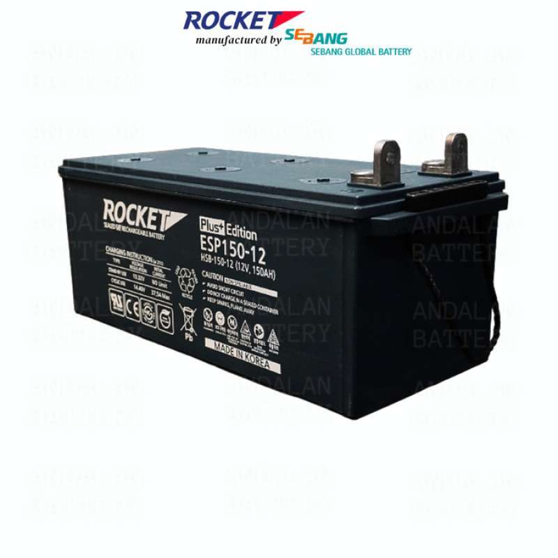 Promo Battery Vrla Baterai Kering Rocket Esp 200-12 Made In Korea - Aki ...