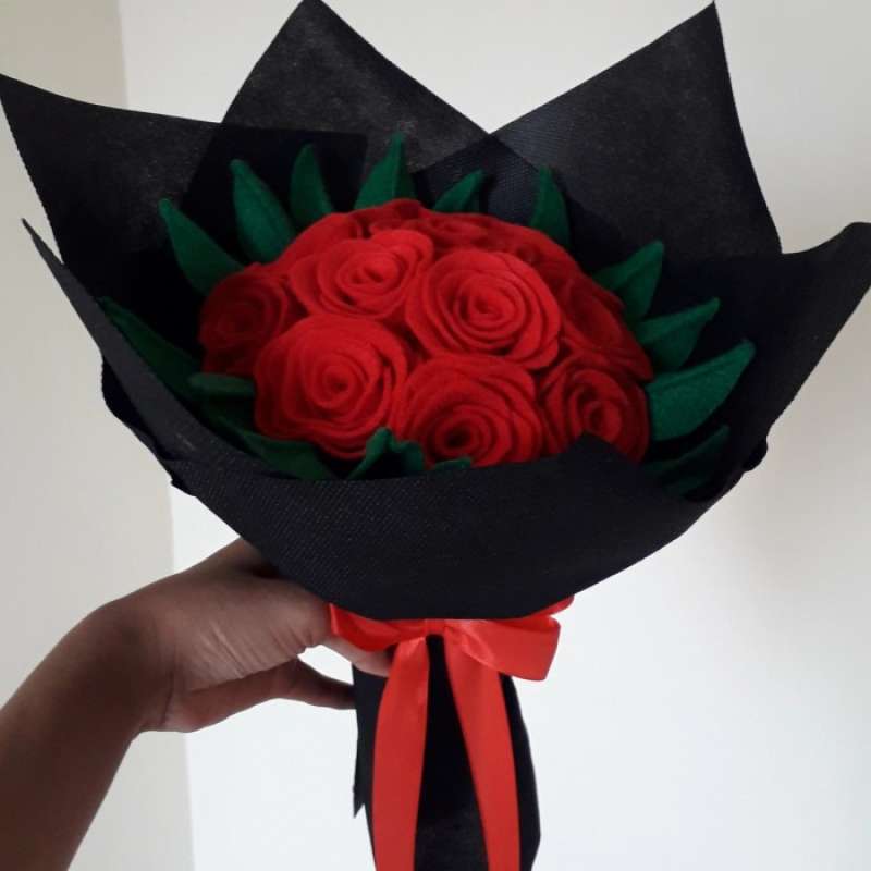 Jual Buket Bunga Mawar Bundar/buket Wisuda Ultah/flower Bouquet Kain ...
